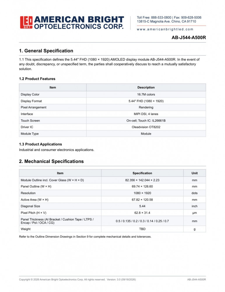 AB-J544-A500R technical document page 2