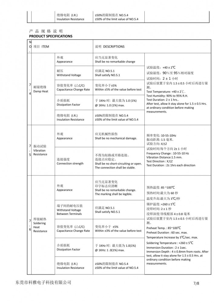KYET PE473J2A0502 specification page 7