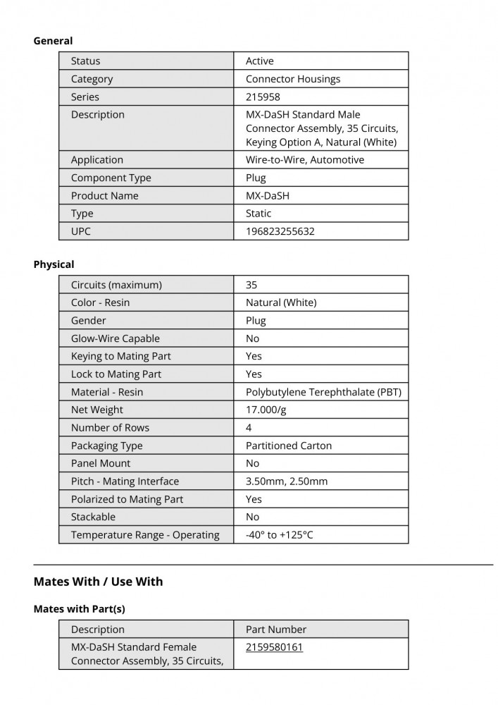 MOLEX MX-DaSH product document image, page 2