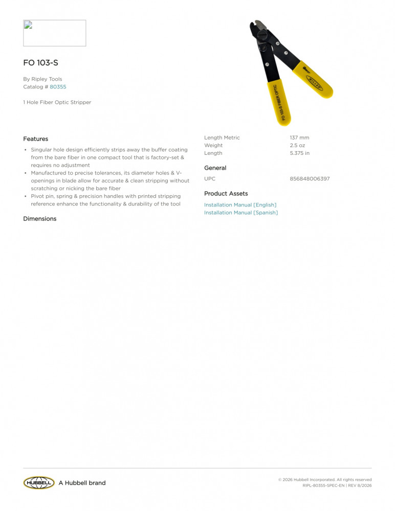 FO 103-S product document image