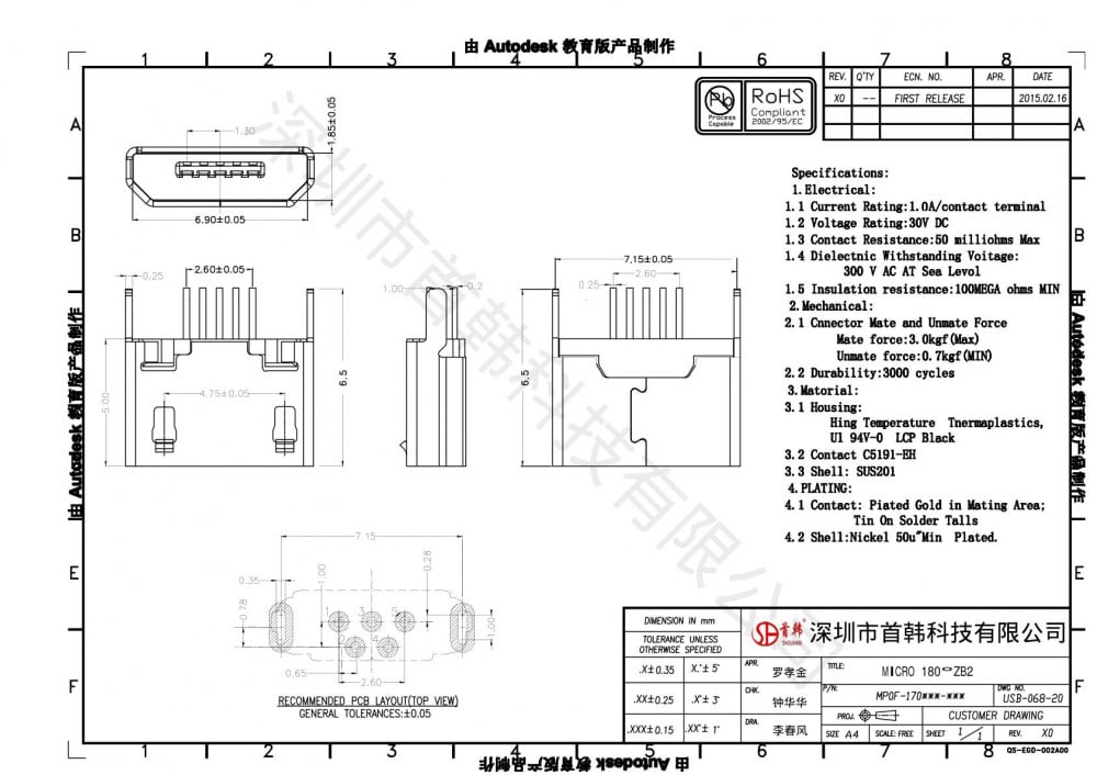 MICRO 180°ZB2 technical document page 1