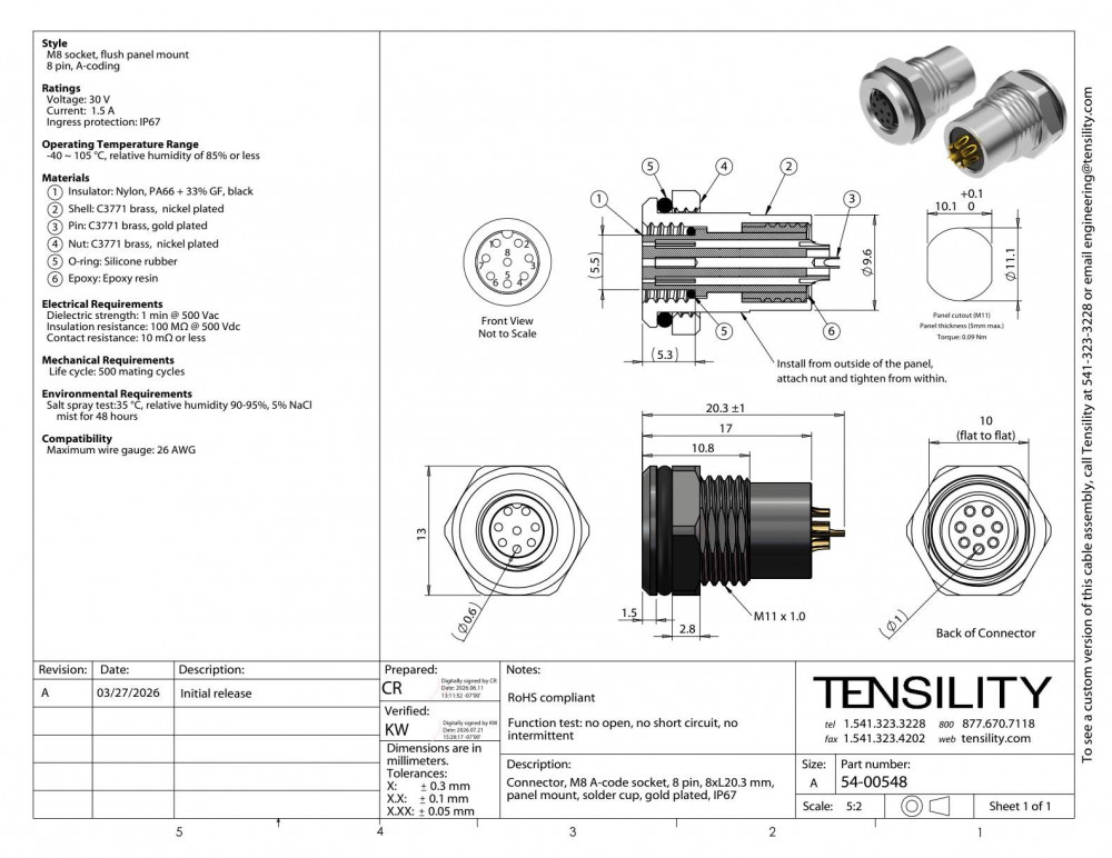 Tensility 54-00548 product drawing