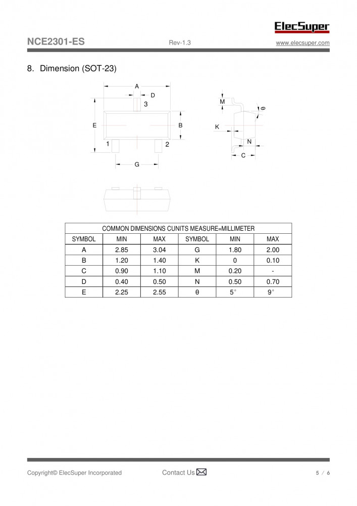 NCE2301-ES datasheet page 5