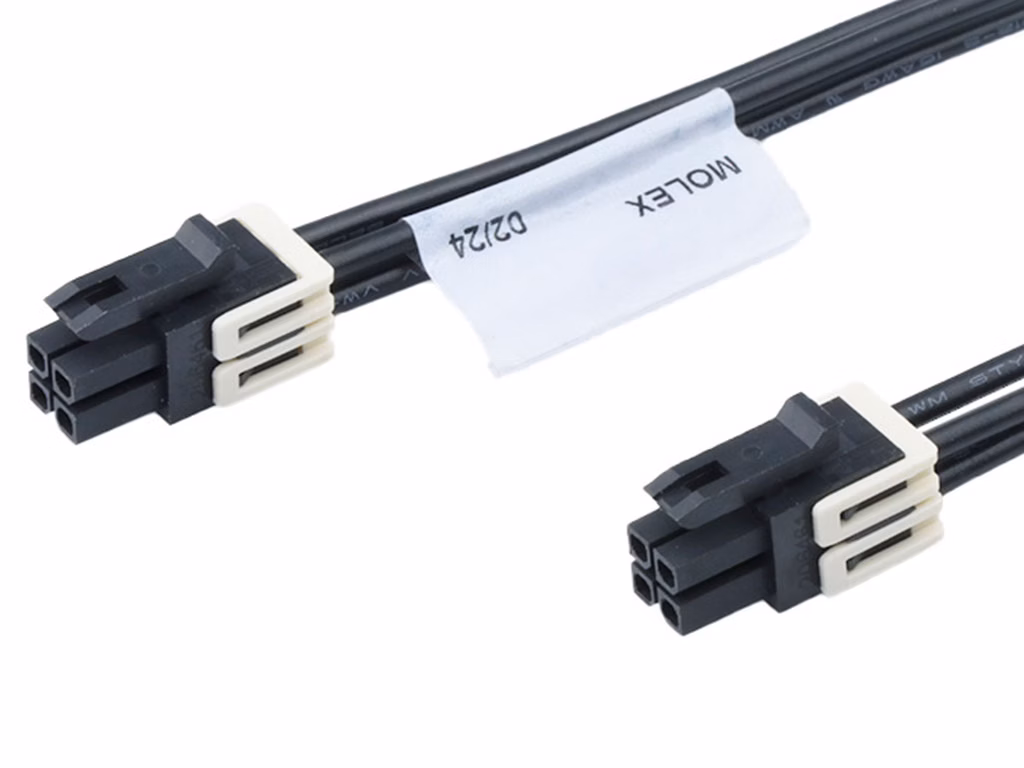 Micro-Fit+ Female-to-Micro-Fit+ Female Off-the-Shelf (OTS) Cable Assembly, Dual Row, 600.00mm Length, Tin (Sn) Plating, 16 AWG, 6 Circuits, Black