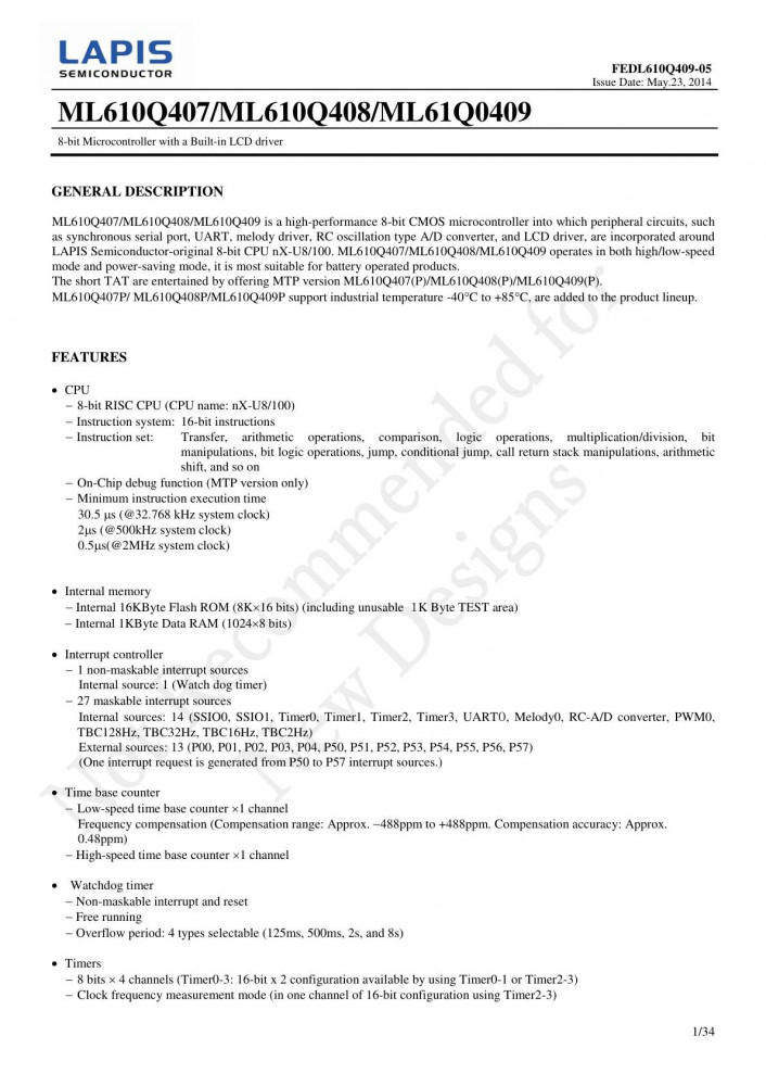 ML610Q408P technical document page 2