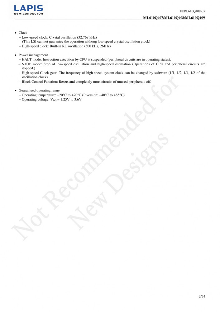 ML610Q408P technical document page 4