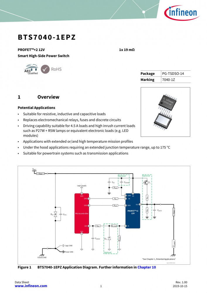 BTS7040-1EPZ datasheet page 1