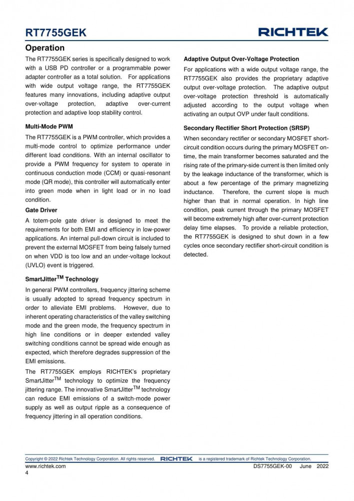 RT7755 series datasheet page 4