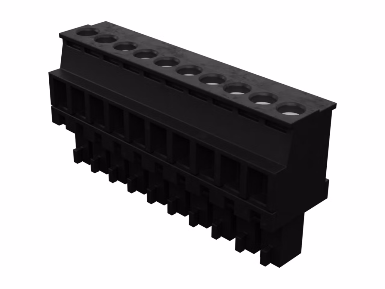 3.81mm Pitch Eurostyle Vertical Plug, Front Wire Entry, Gold (Au) Plated, Black, 10 Circuits for sale