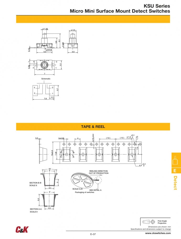 C&K KSU Series datasheet page 2