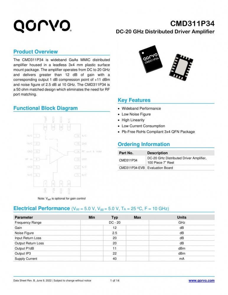 CMD311P34 technical document page 1