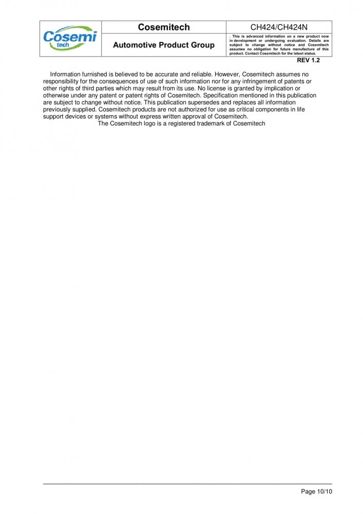 CH424TB datasheet page 10