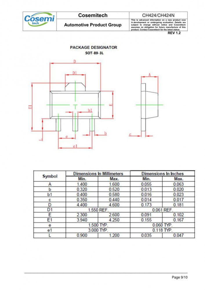 CH424TB datasheet page 9