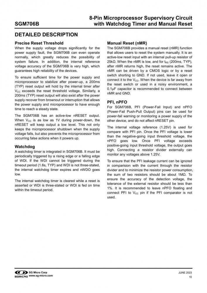 SGM706B datasheet page 10