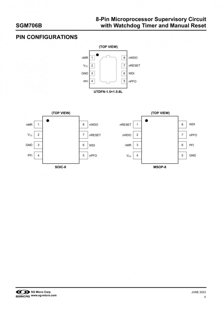 SGM706B datasheet page 4
