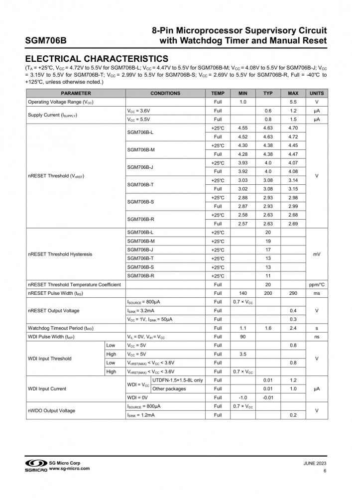 SGM706B datasheet page 6