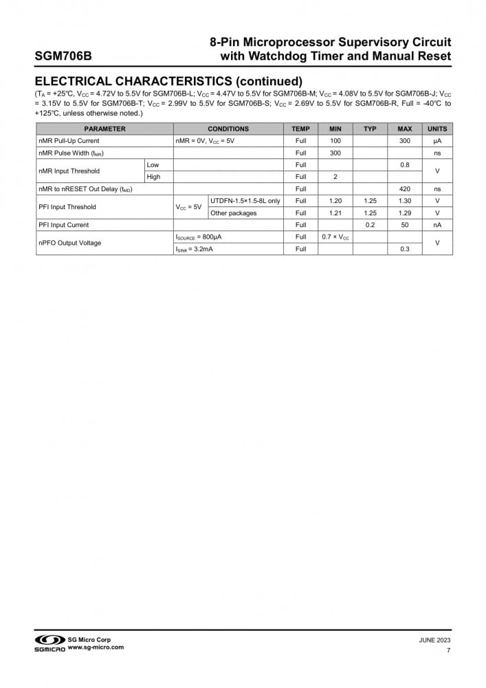 SGM706B datasheet page 7