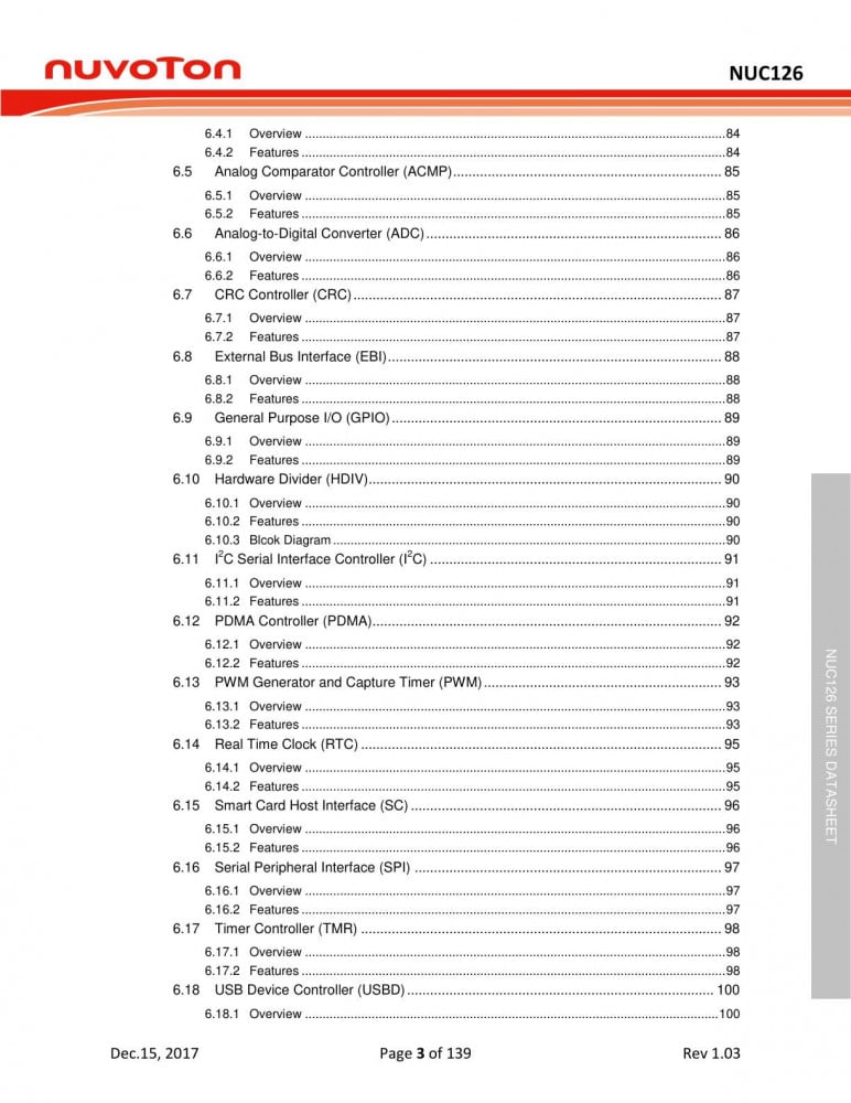 NUC126 datasheet page 3