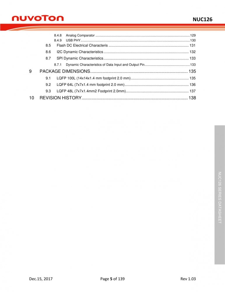 NUC126 datasheet page 5