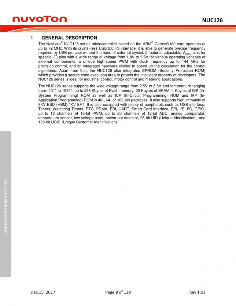 NUC126 datasheet page 8