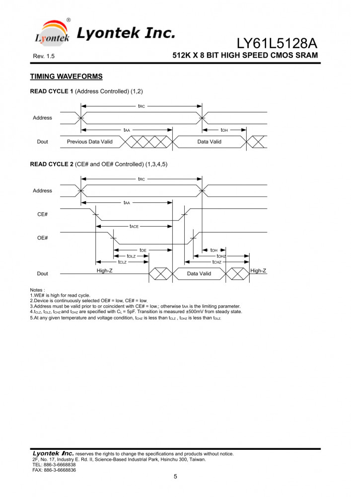 LY61L5128A datasheet page 6