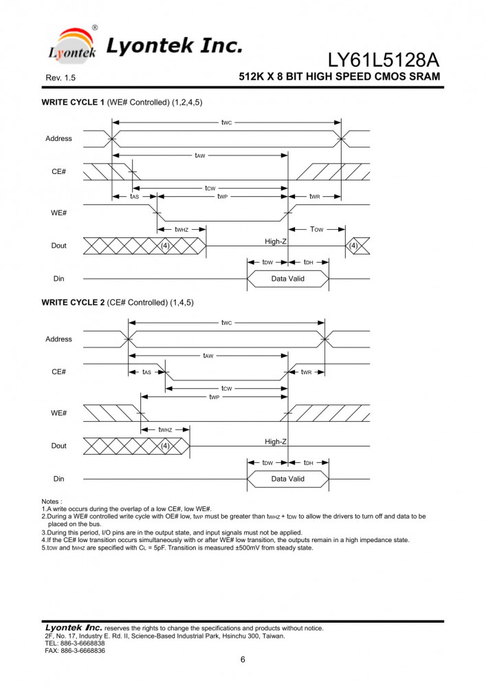 LY61L5128A datasheet page 7