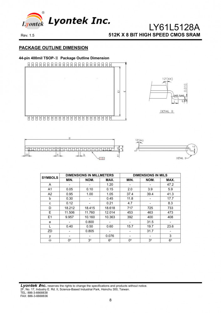 LY61L5128A datasheet page 9