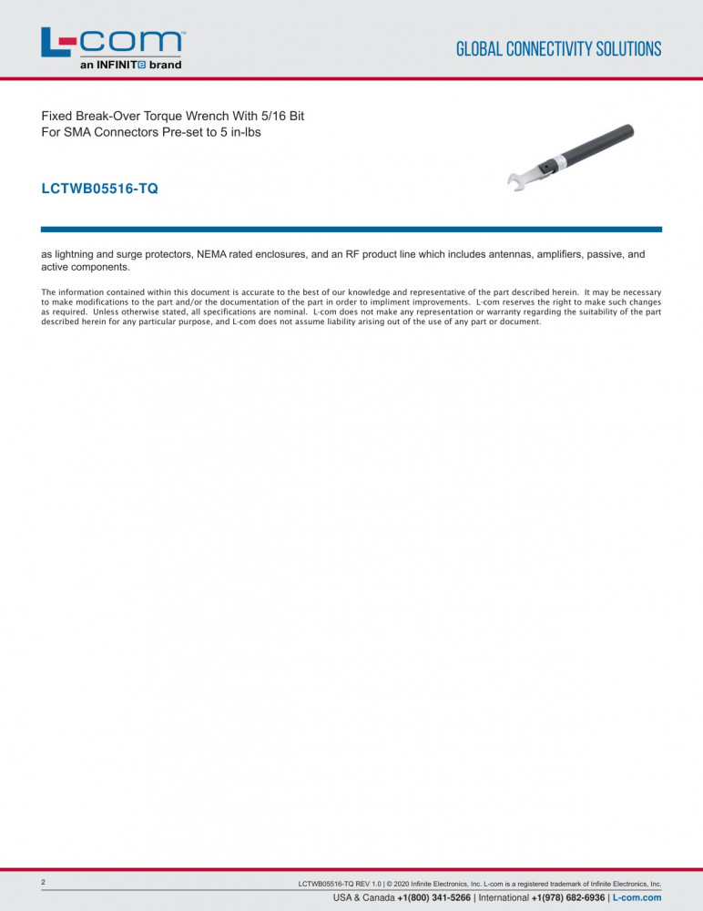 LCTWB05516-TQ technical document page 2