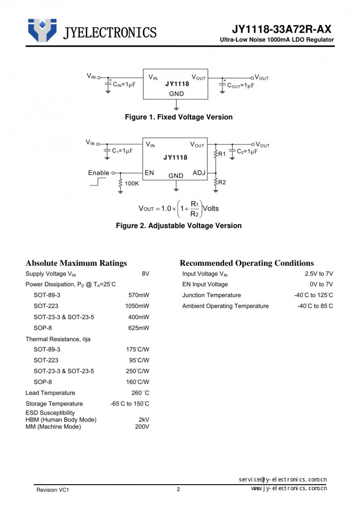 JY1118 datasheet page 2