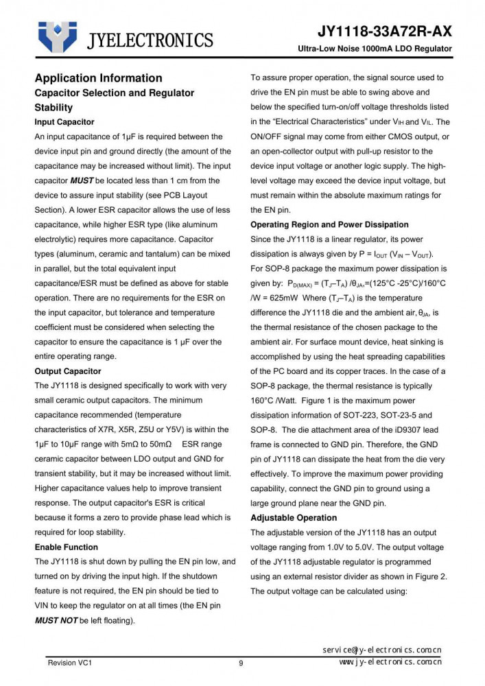 JY1118 datasheet page 9