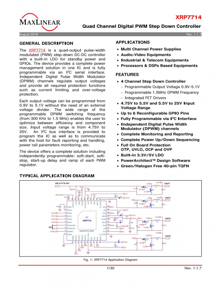 XRP7714ILB-F datasheet page 1