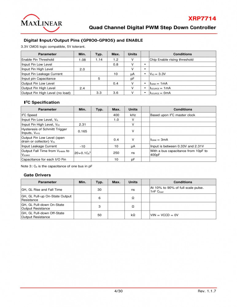 XRP7714ILB-F datasheet page 4