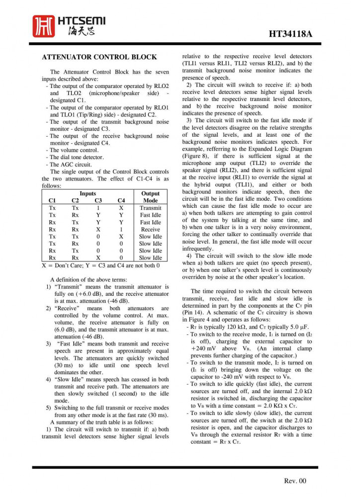 HT34118ANZ datasheet page 5