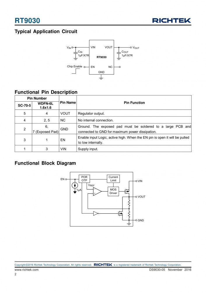 RT9030 datasheet page 2