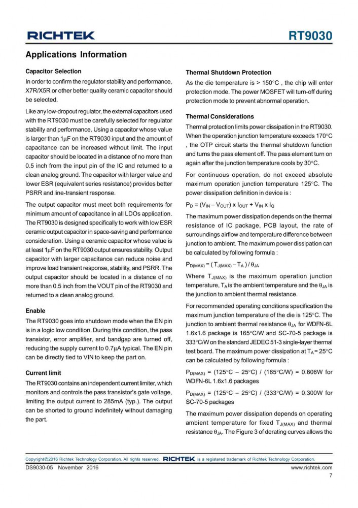 RT9030 datasheet page 7