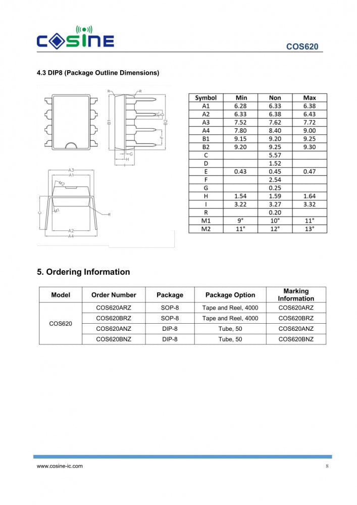 COS620ARZ datasheet page 8