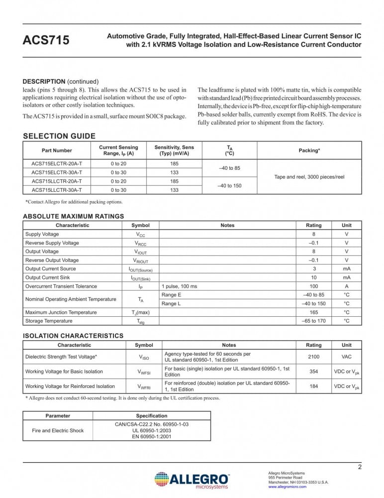 ACS715 datasheet page 2