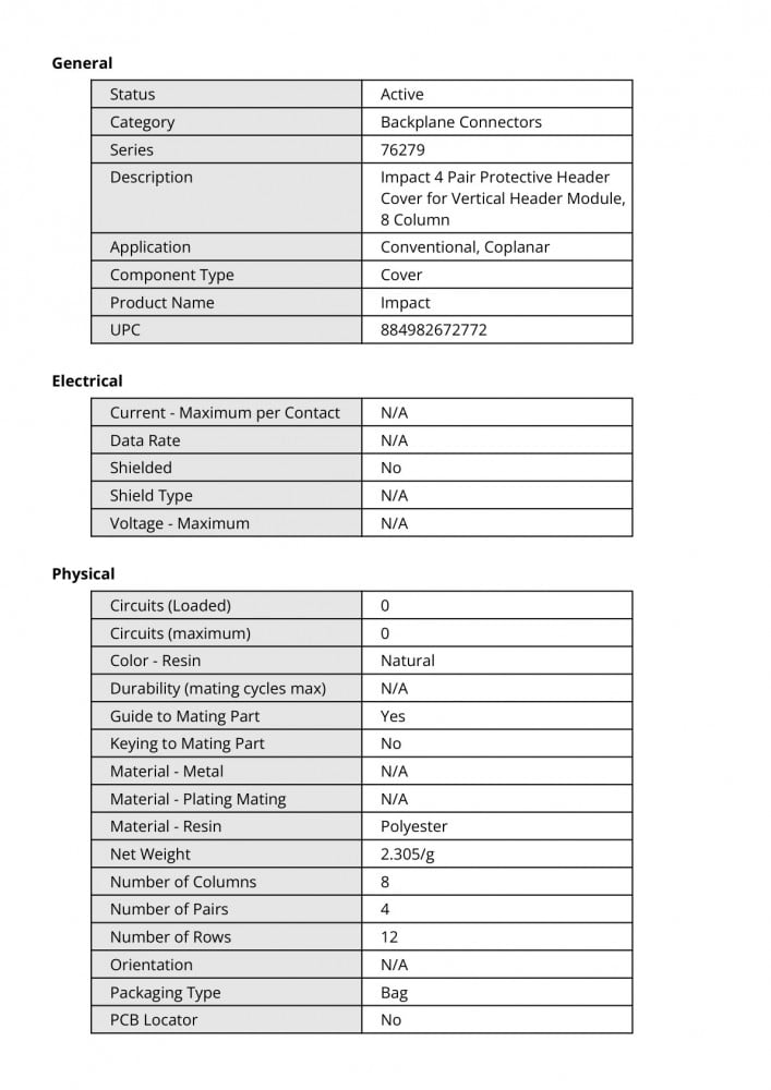 Technical document image 2 for Molex 762790408