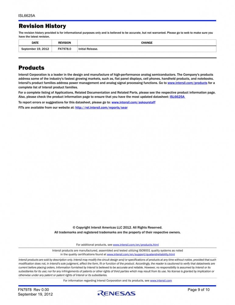 ISL6625A datasheet page 9