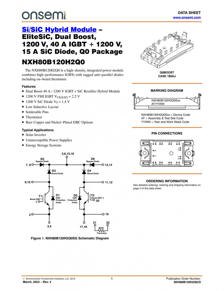 NXH80B120H2Q0SG datasheet page 1