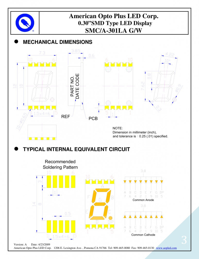 SMA301LA technical document page 3