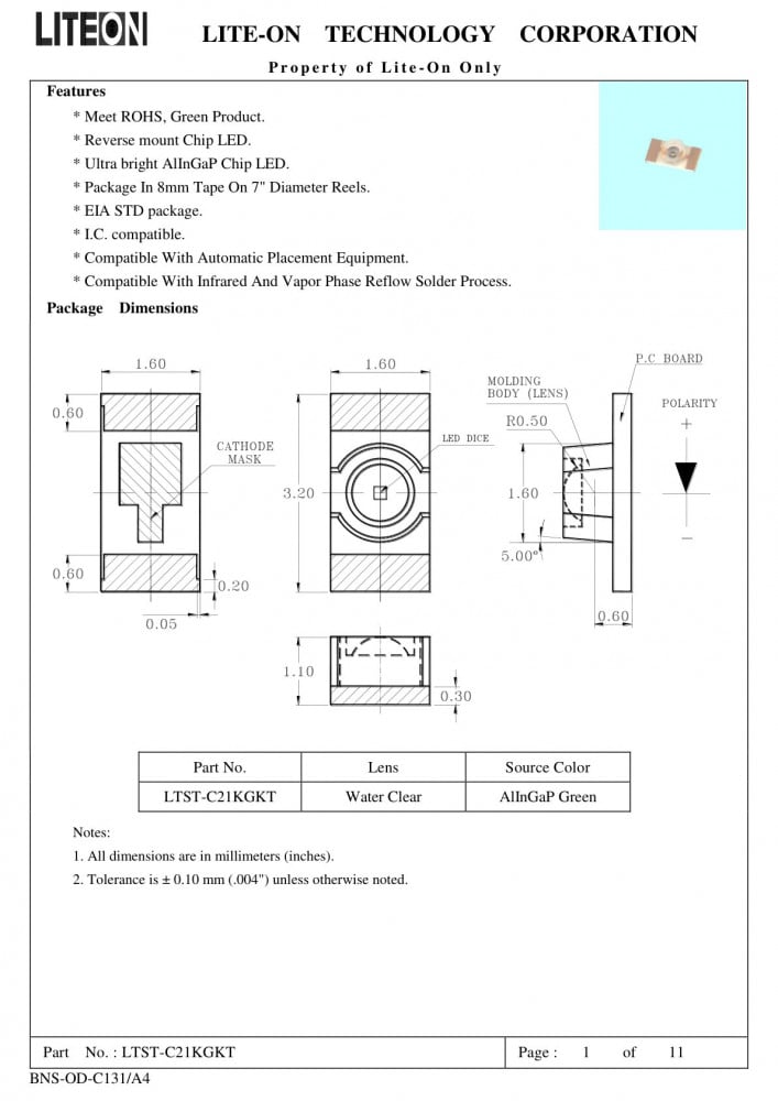 LTST-C21KGKT datasheet page 2