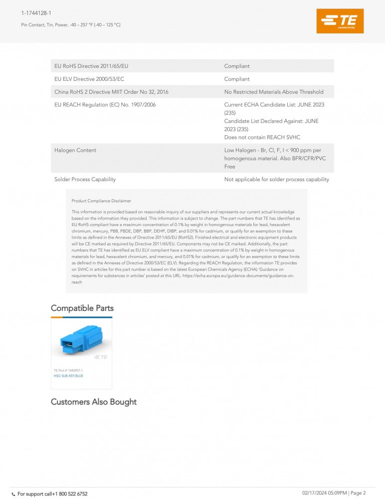 TE Connectivity 1-1744128-1 technical document page 2