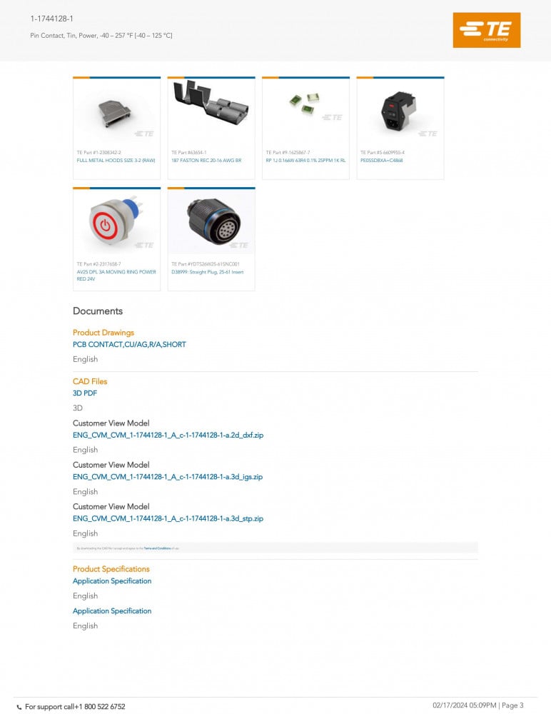 TE Connectivity 1-1744128-1 technical document page 3
