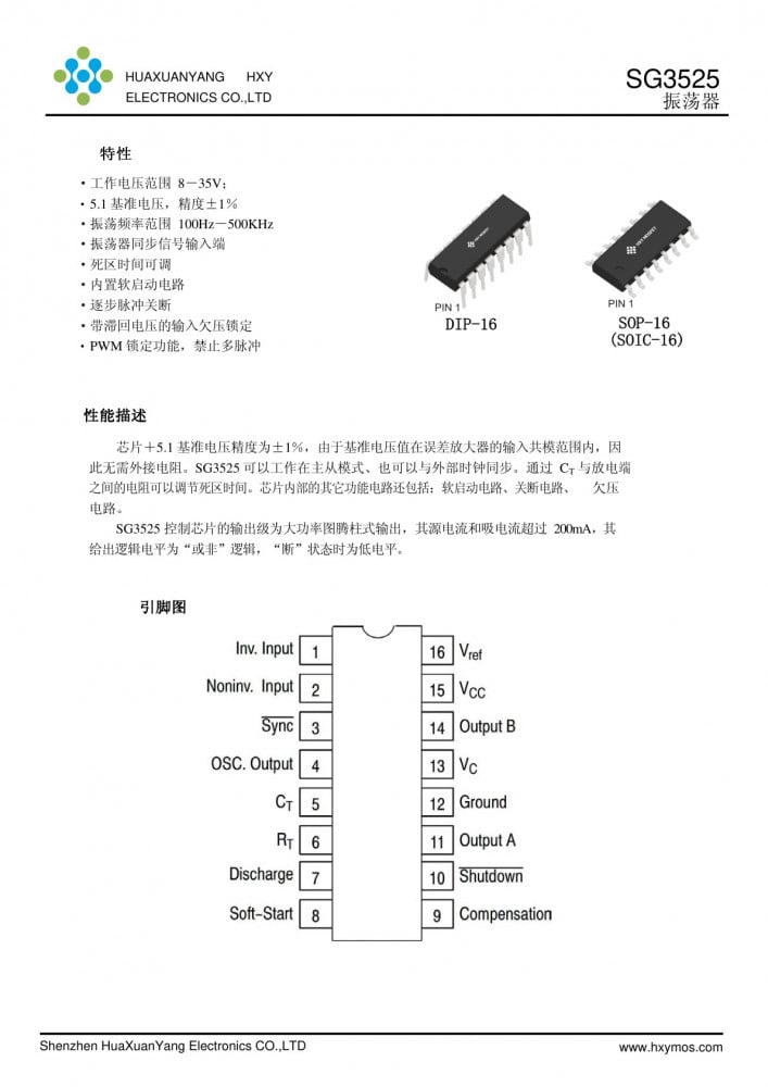 SG3525-HXY datasheet page 1