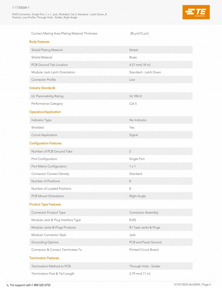 TE Connectivity 1-1734264-1 document page 2