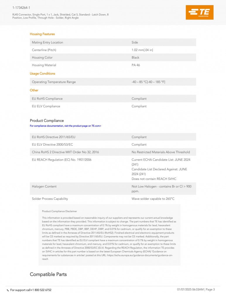 TE Connectivity 1-1734264-1 document page 3