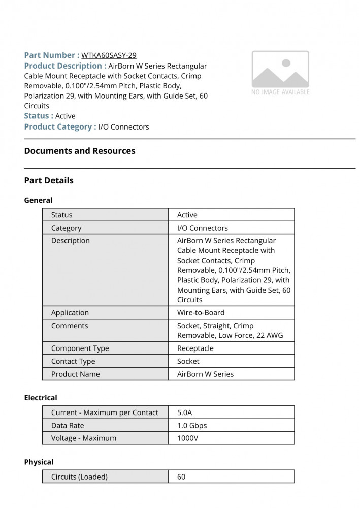 WTKA60SASY-29 technical document preview, page 1