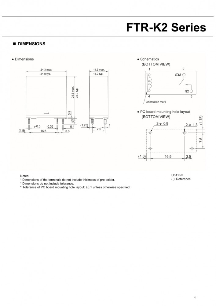 FTR-K2 datasheet page 4
