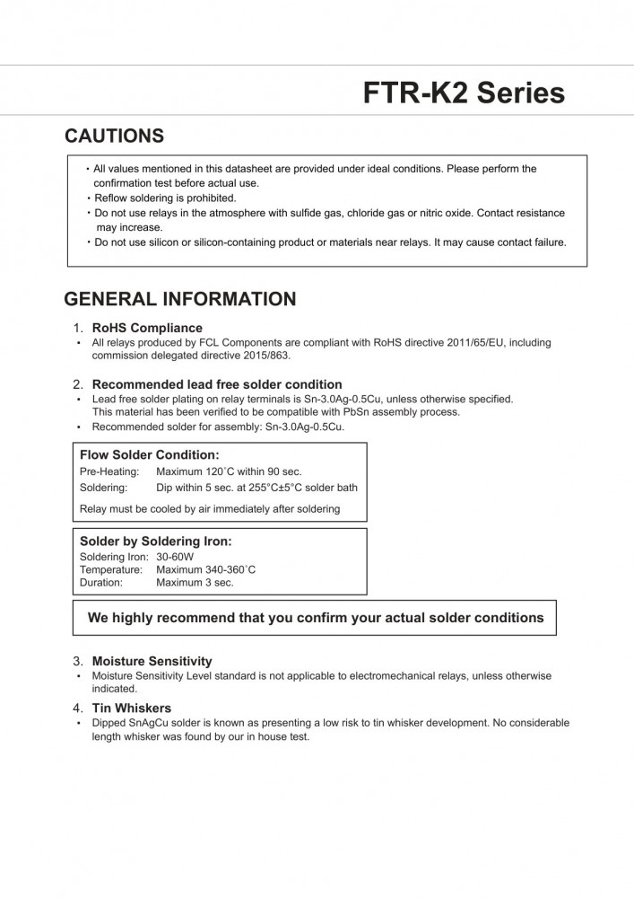 FTR-K2 datasheet page 6